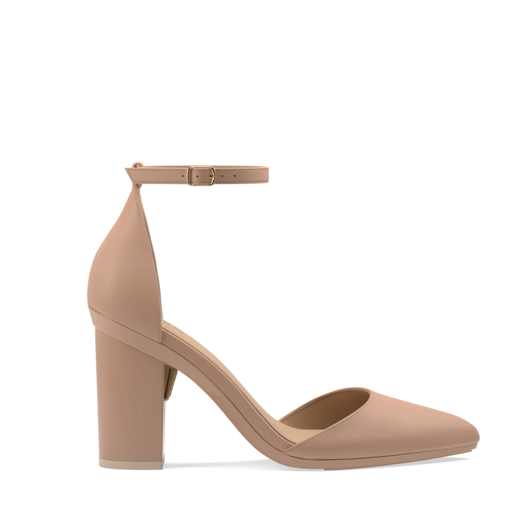 The D'Orsay Latte Leather + Block Heel Kit 4 Latte