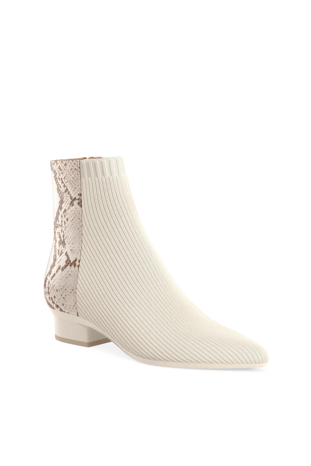 The Bootie - Ivory Snakeskin & Knit - Final Sale