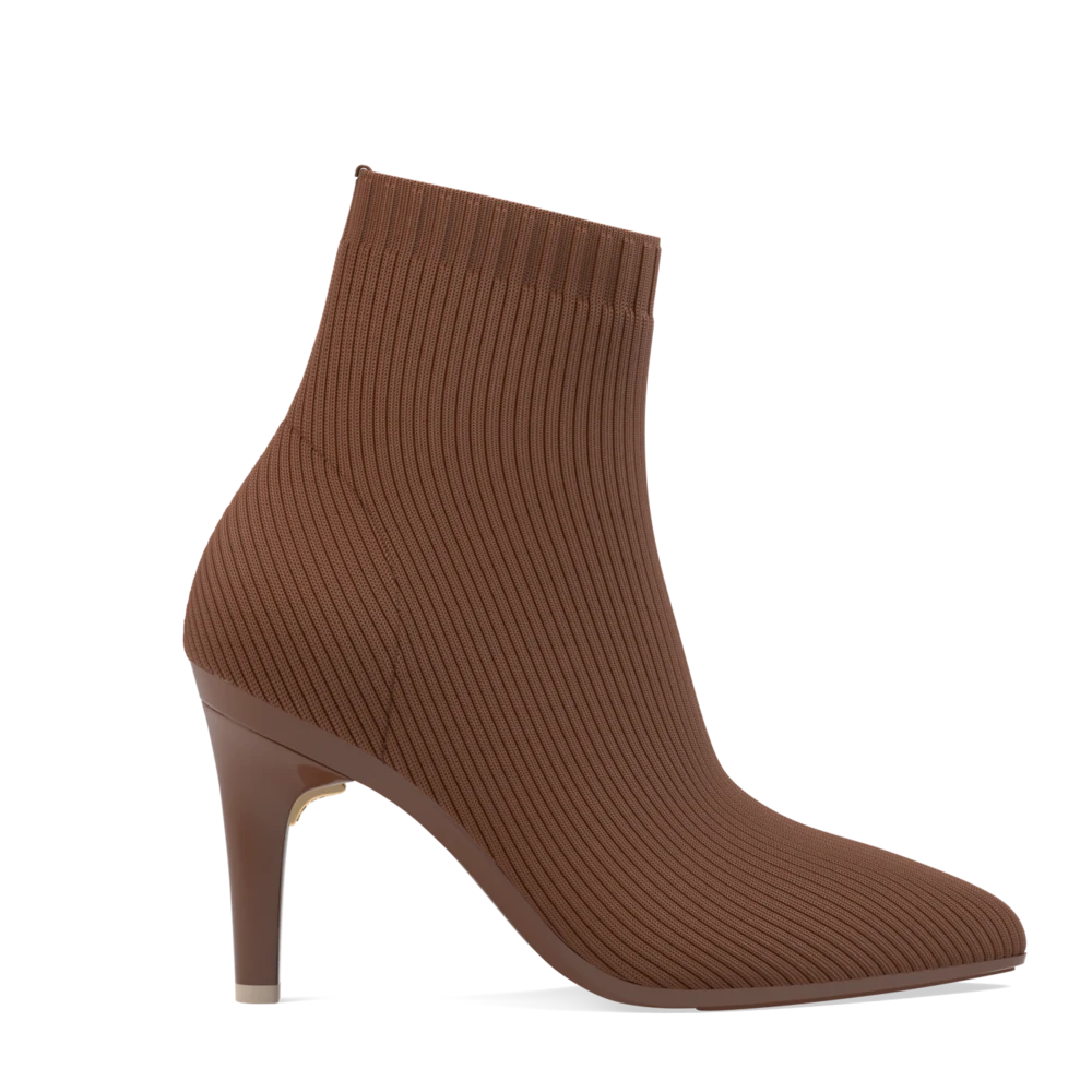 The Bootie Walnut Knit + Stiletto Heel Kit 4 Walnut