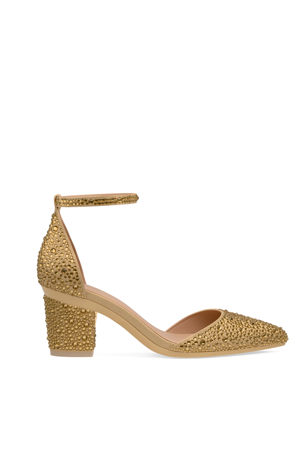 Block Heel Kit 3 Gold Mixed Rhinestone
