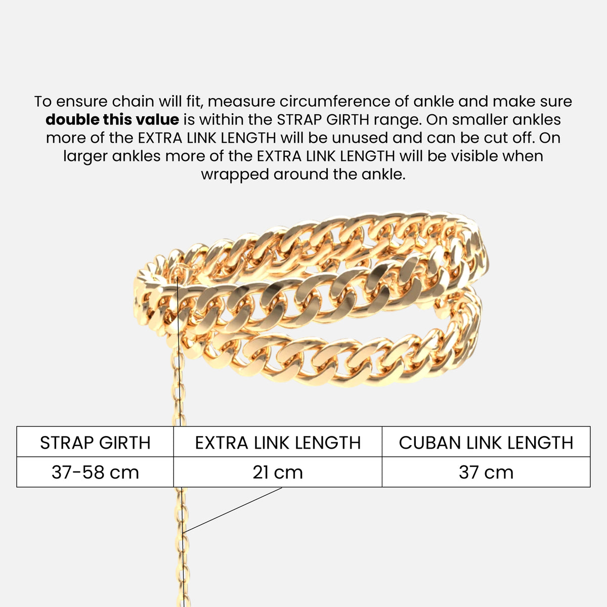 Gold Double Cuban Ankle Chain