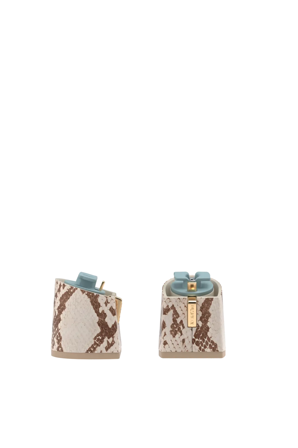 Flare Block Heel Kit 3 Ivory Snakeskin