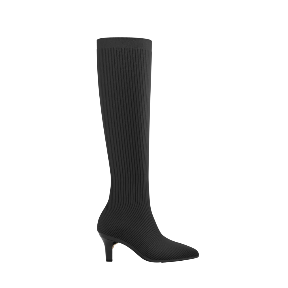 The Knee High Boot Coal Knit + Stiletto Heel Kit 3 Coal