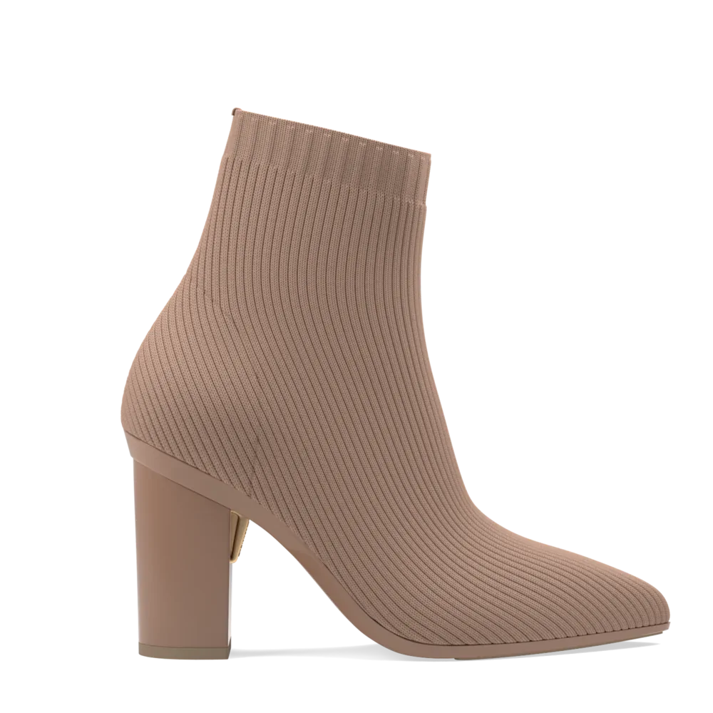 The Bootie - Latte Knit + Block Heel Kit 4 Latte