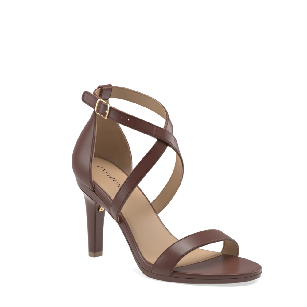 The Sandal - Walnut Leather + Stiletto Heel Kit 4 Walnut - FINAL SALE